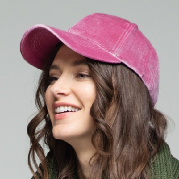 @_theboutique_ | Accessories | Pink Velvet Baseball Cap Adjustable ...